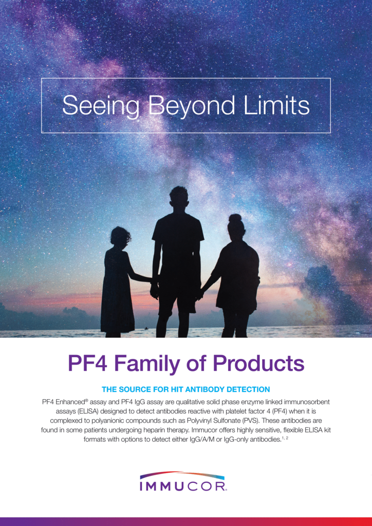 PF4 Products | Coagulation Assays | Immucor